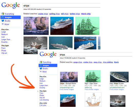 How to get back the old Google image search layout - Instant Fundas